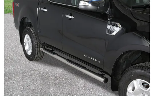 SIDE STEP STAINLESS STEEL SHINY D.70 DOUBLE CAB for FORD RANGER DAL ...