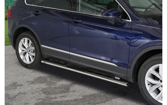 OVAL SIDE STEP STAINLESS STEEL SHINY for VOLKSWAGEN VOLKSWAGEN TIGUAN ...
